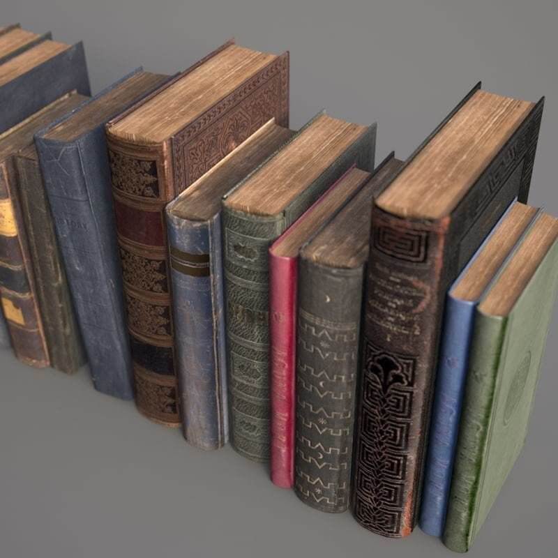 36 Realistic Old Books - 3D Model by BBB3viz