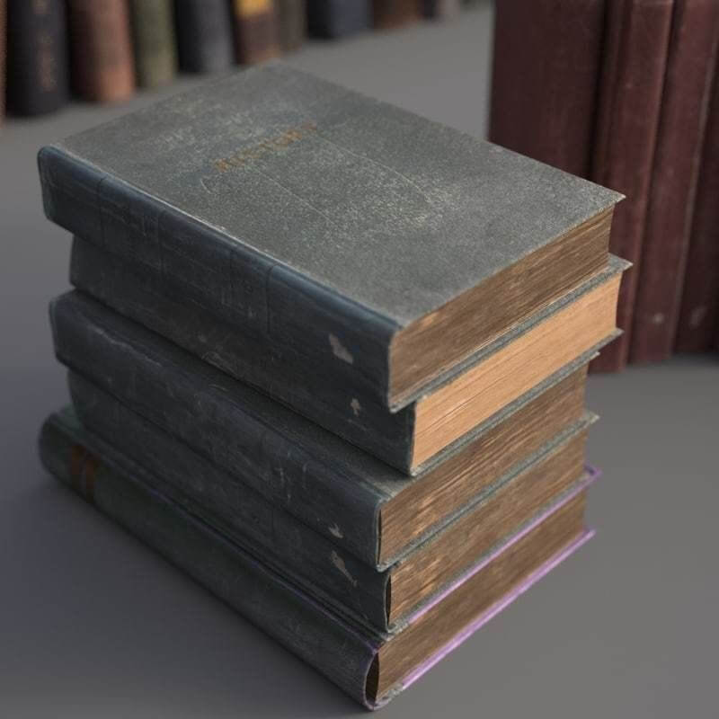 36 Realistic Old Books - 3D Model by BBB3viz