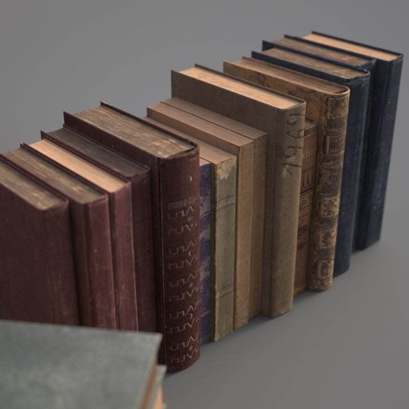 36 Realistic Old Books - 3D Model by BBB3viz