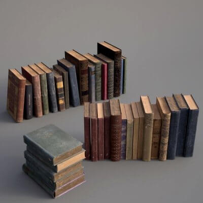 36 Realistic Old Books - 3D Model by BBB3viz