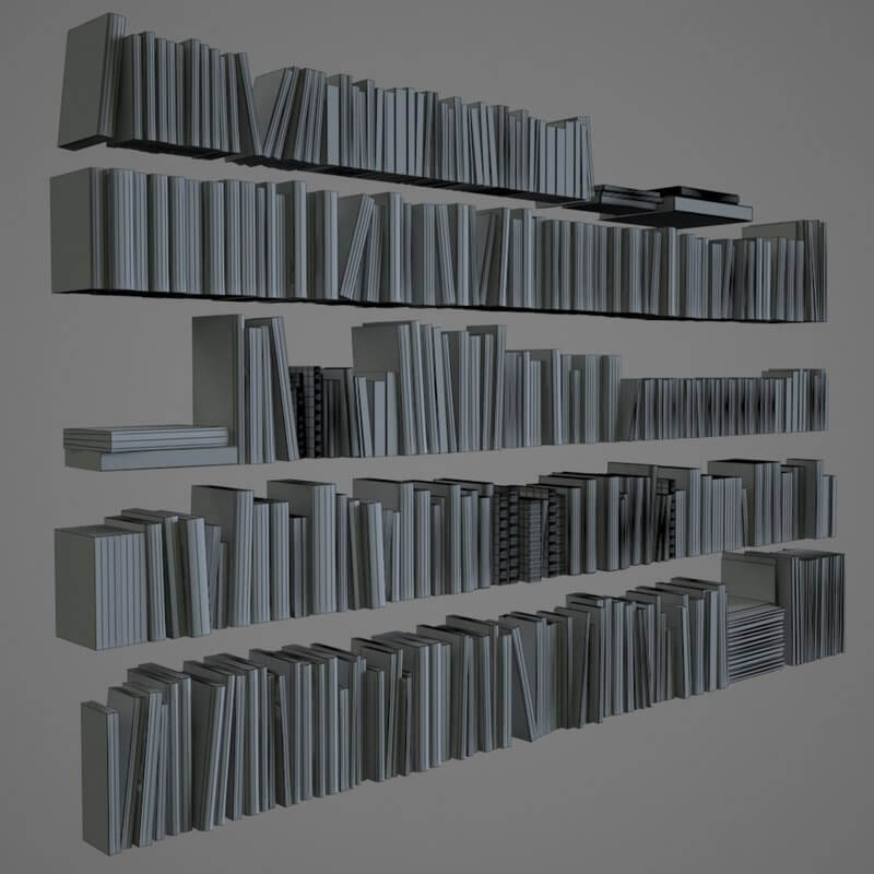 400 Realistic Books - 3D Model by BBB3viz