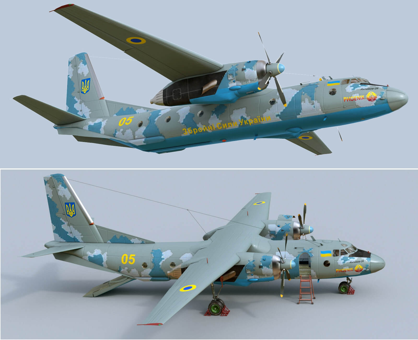 Antonov AN-26 of Ukrainian AF 3D Model by be-gemot