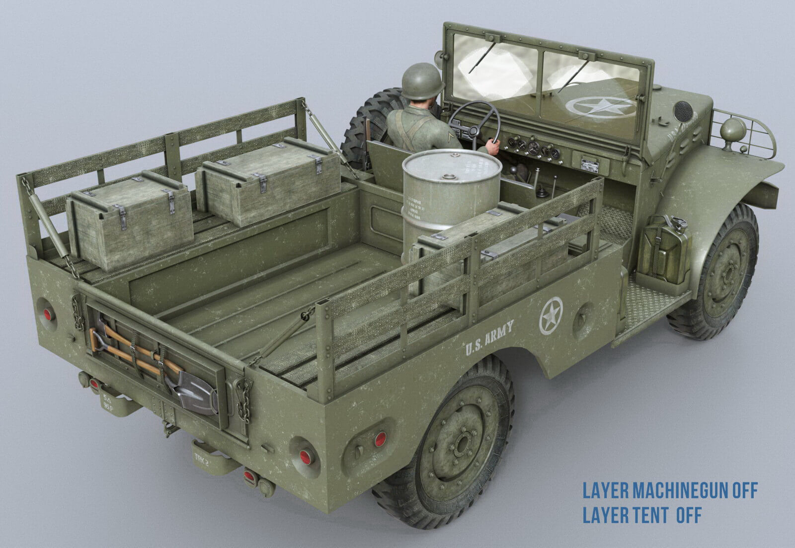 Dodge WC-51 Military Truck 3D Model by be-gemot