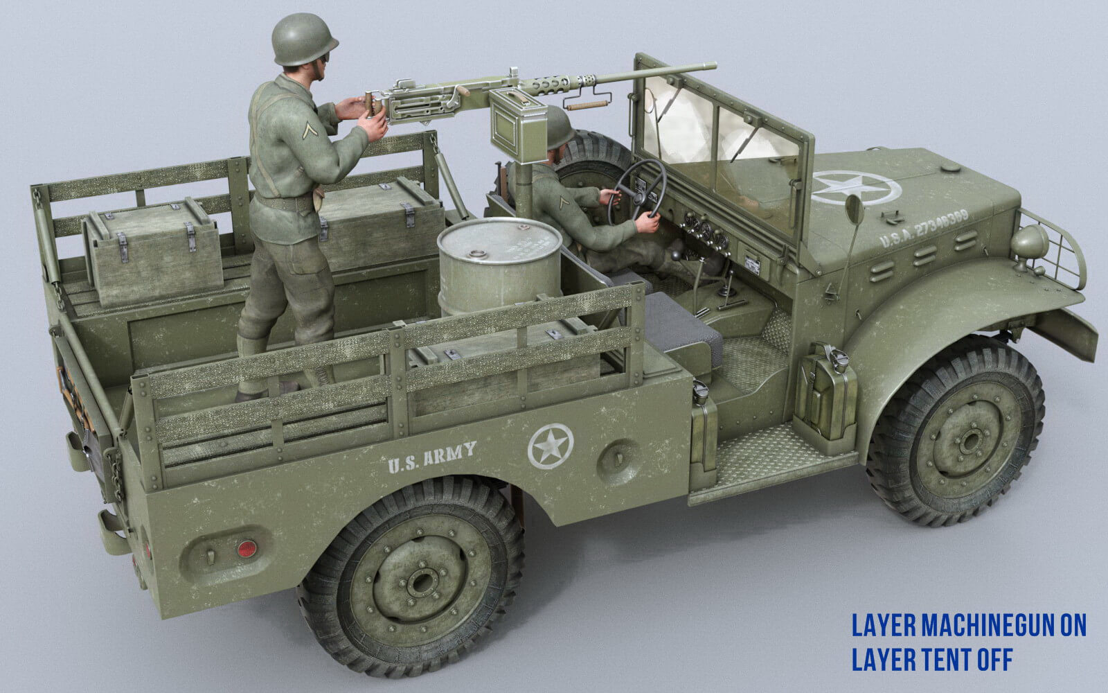 Dodge WC-51 Military Truck 3D Model by be-gemot