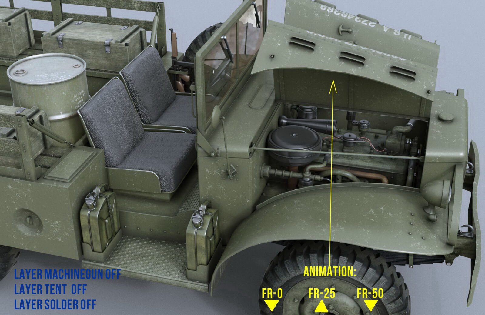 Dodge WC-51 Military Truck 3D Model by be-gemot