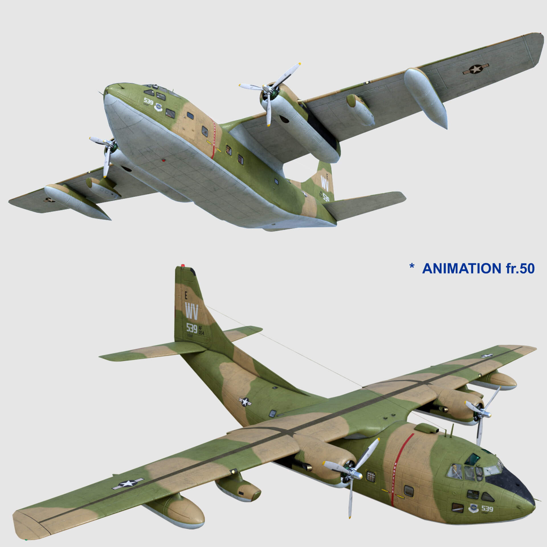 Fairchild C-123 Provider 3D Model by be-gemot