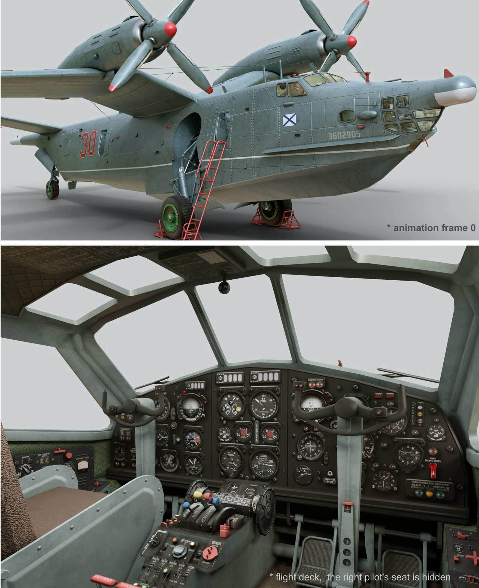 Beriev Be-12 Ru Navi 3D Render, Digital Art by be-gemot