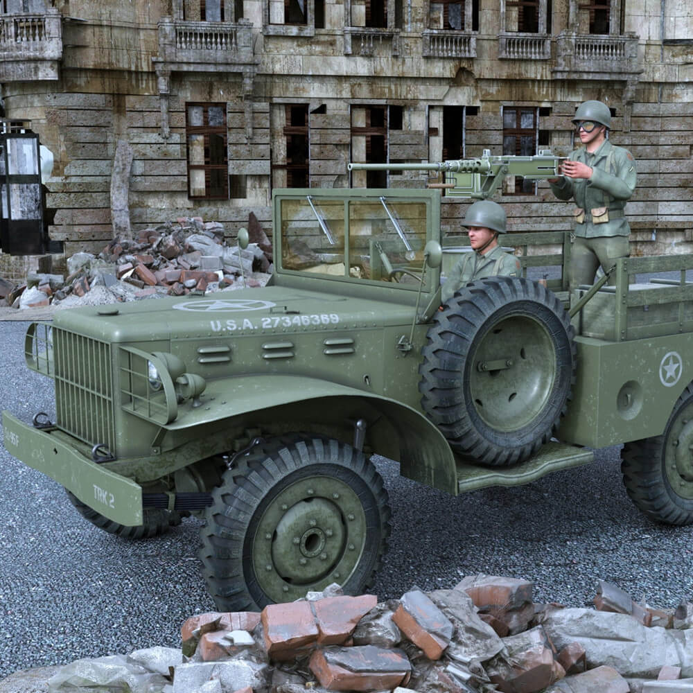 Dodge WC-51 truck 3D Render, Digital Art by be-gemot