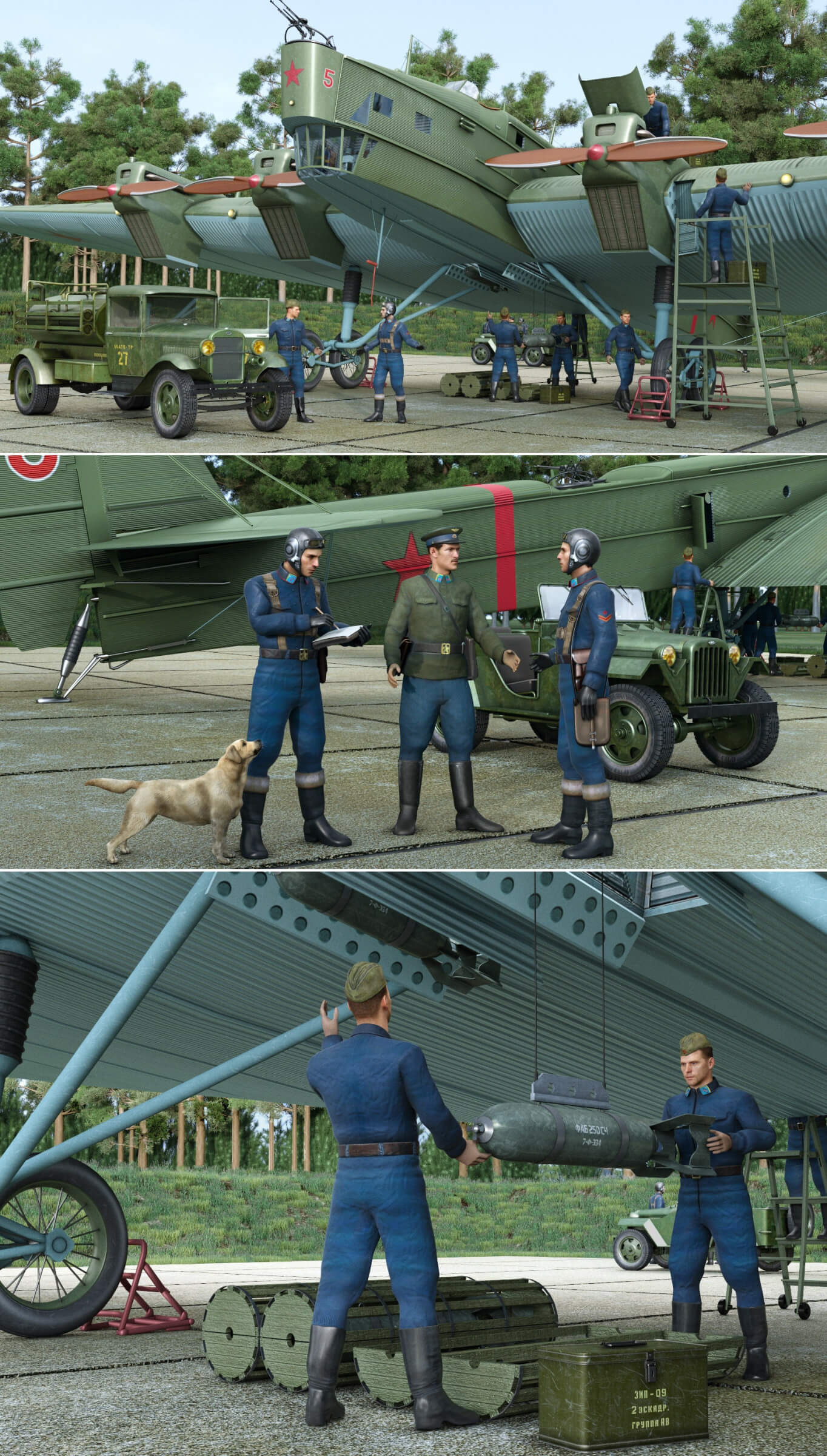 TB-3 (with 4 engines M17) 3D Render | RenderHub Gallery