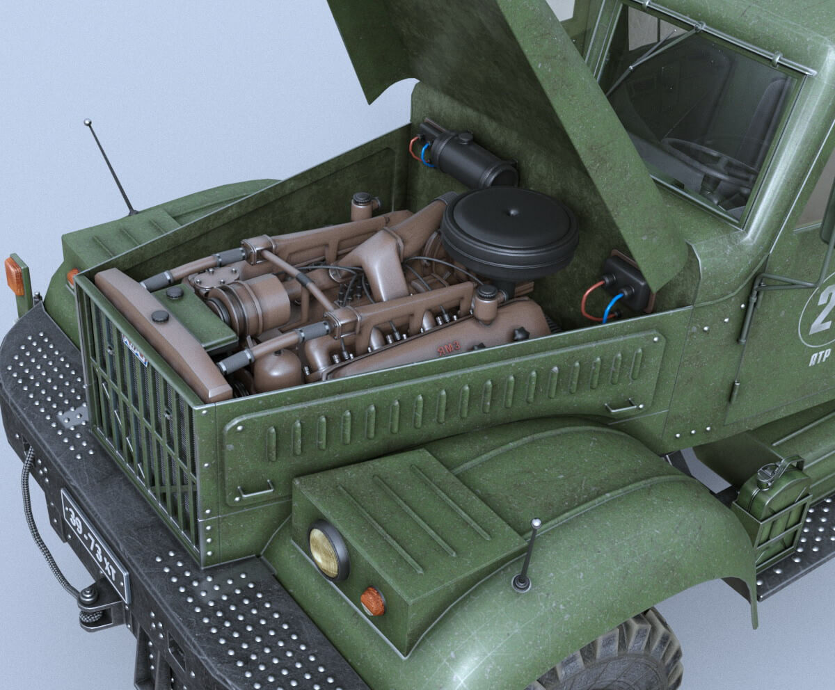 KrAZ-255 Heavy Truck (6X6) 3D Model by be-gemot