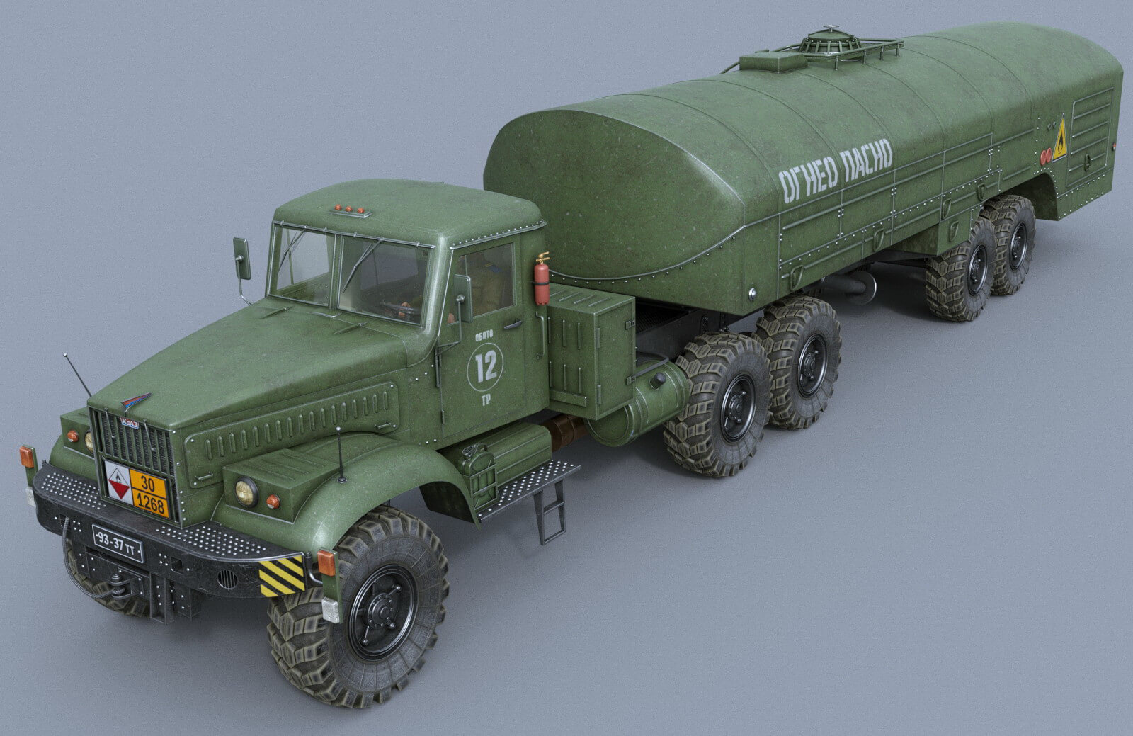 KrAZ-258B/TZ-22 - Heavy Truck Tractor 3D Model by be-gemot