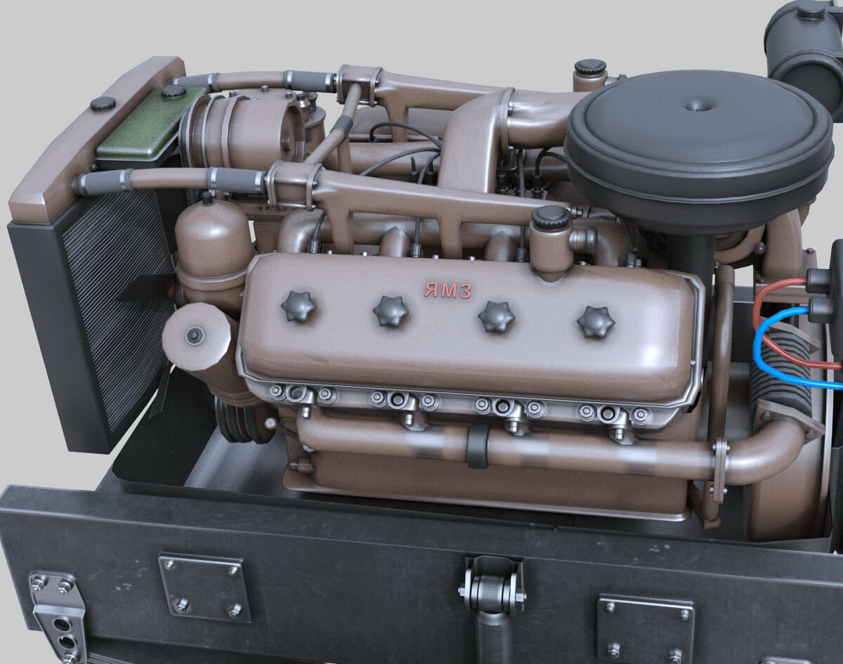 KrAZ-258B/TZ-22 - Heavy Truck Tractor 3D Model by be-gemot