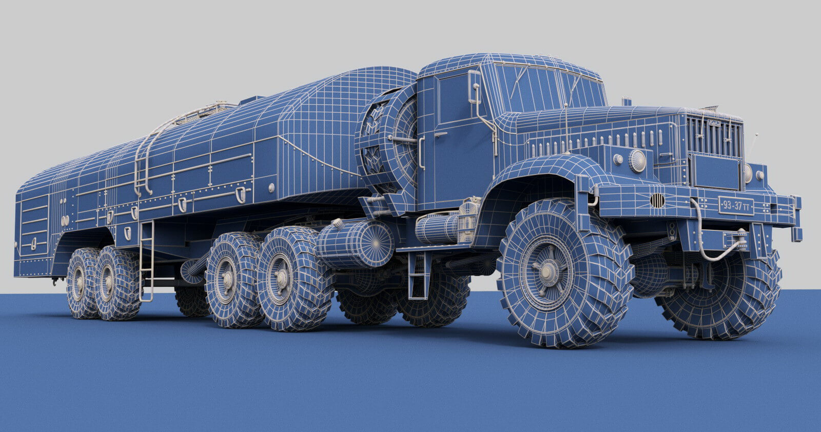 KrAZ-258B/TZ-22 - Heavy Truck Tractor 3D Model by be-gemot