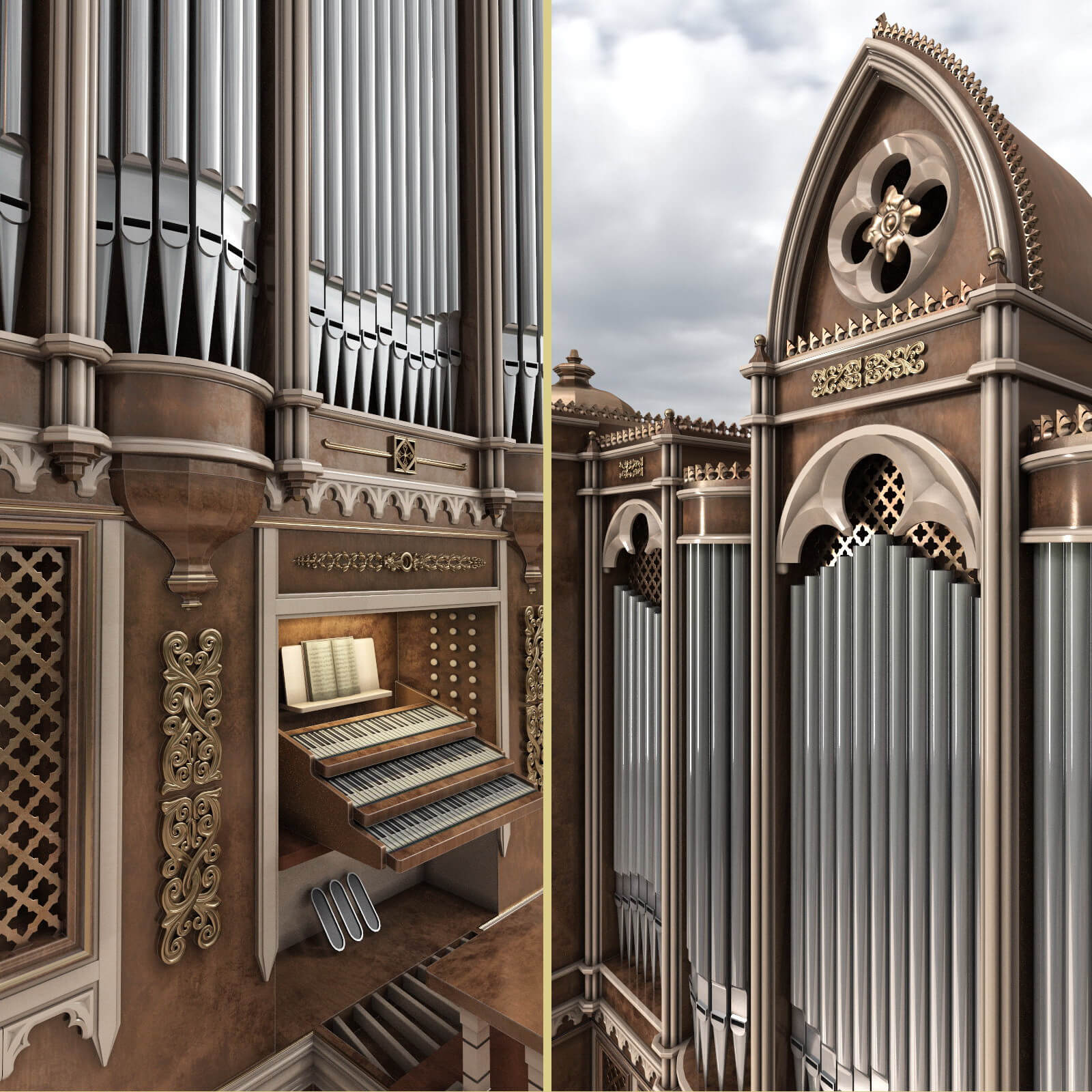 Organ Gothic - 3D Model by be-gemot