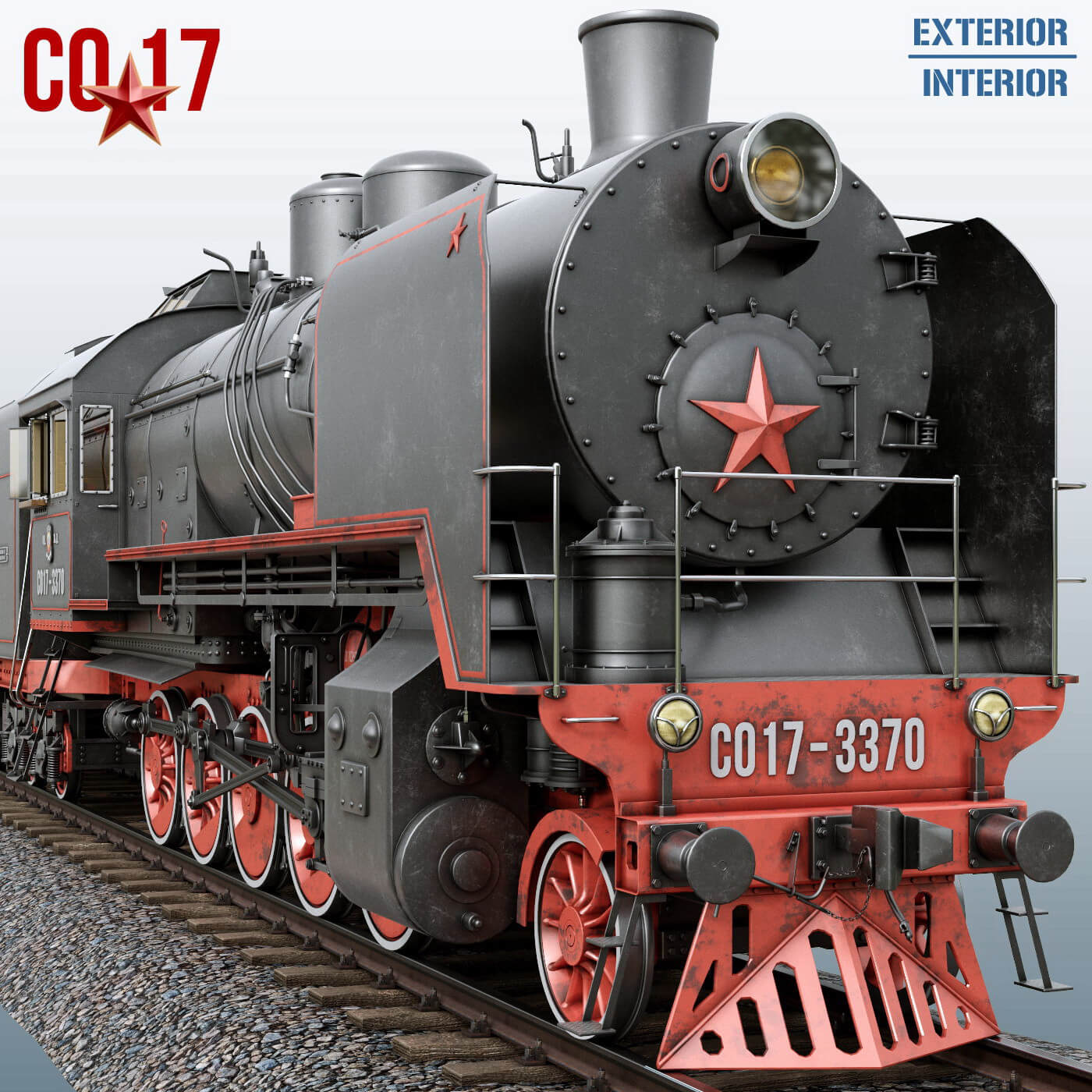 Soviet Steam Locomotive SO-17 3D Model by be-gemot