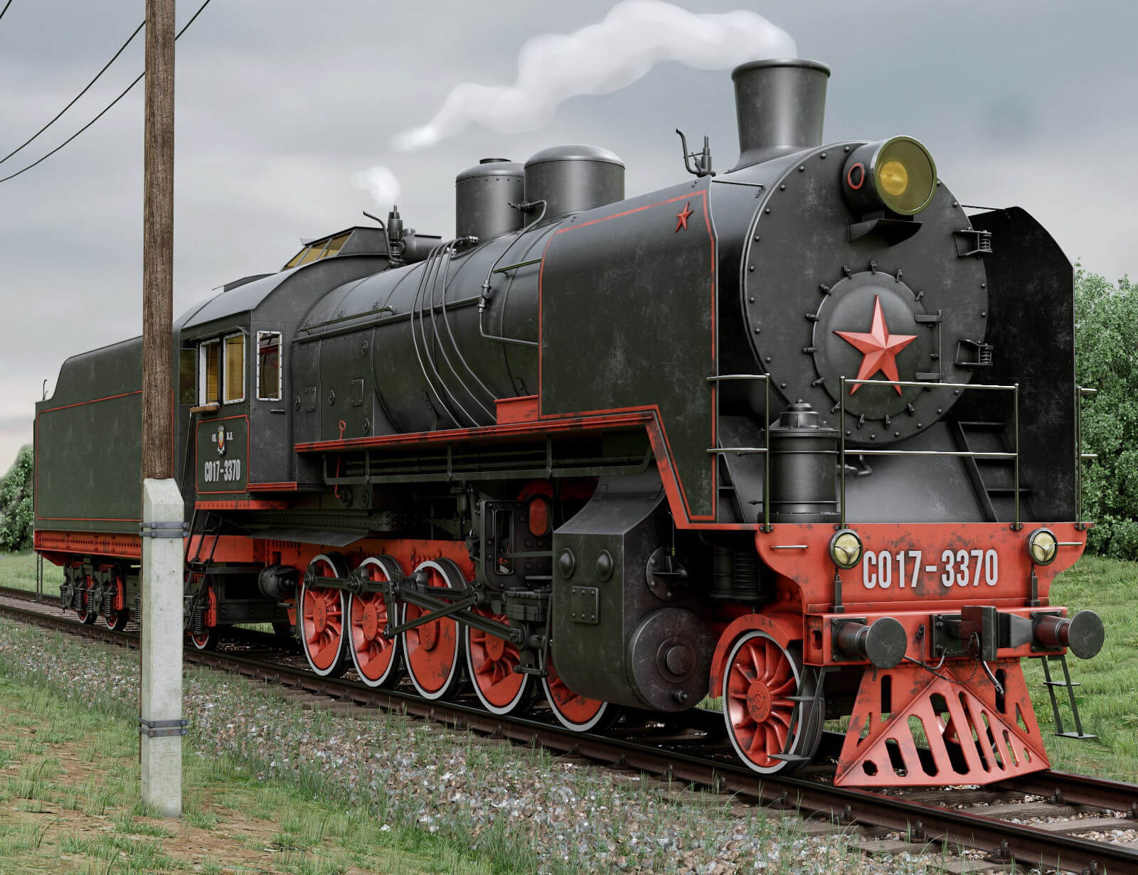 Soviet Steam Locomotive SO-17 3D Model by be-gemot
