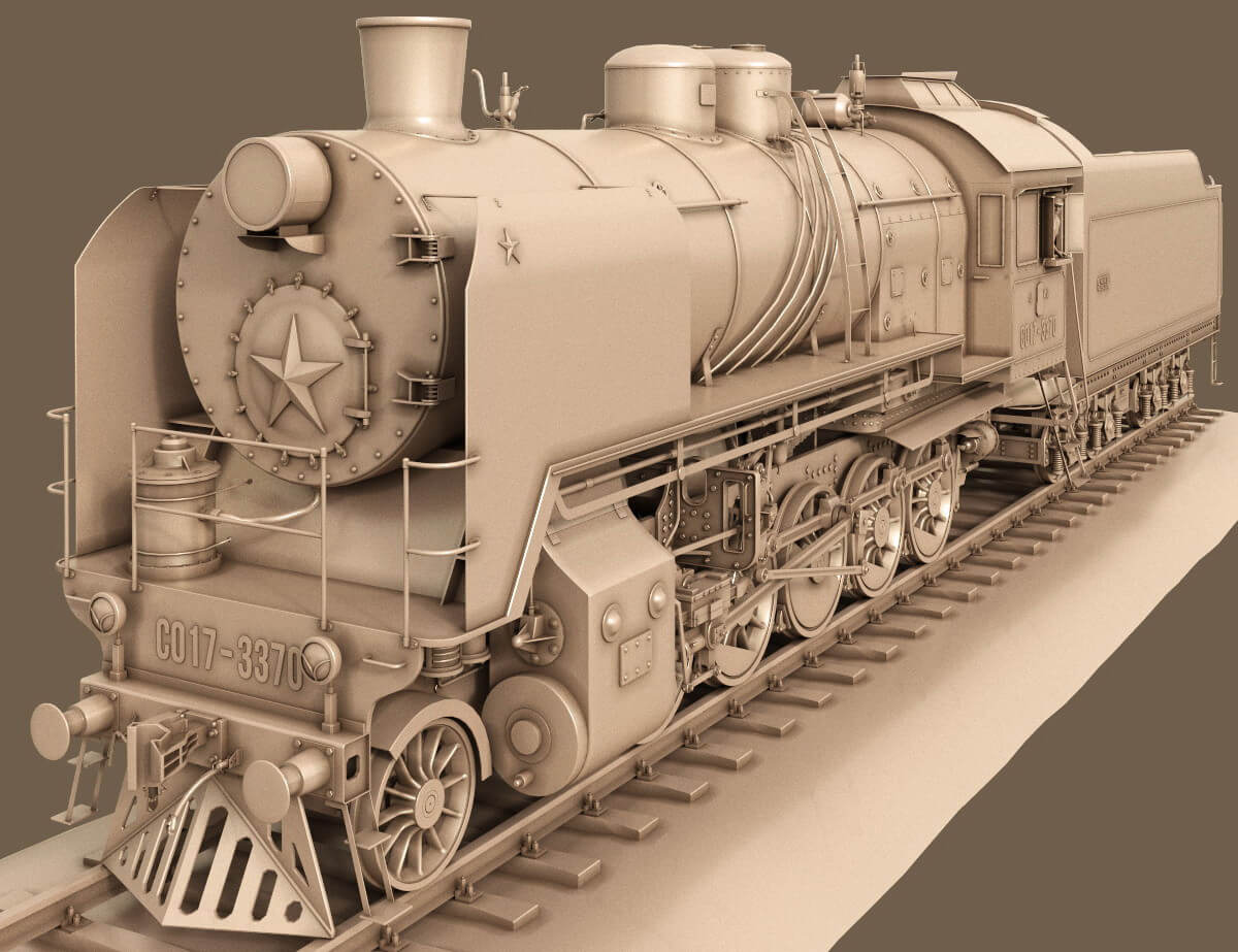 Soviet Steam Locomotive SO-17 3D Model by be-gemot