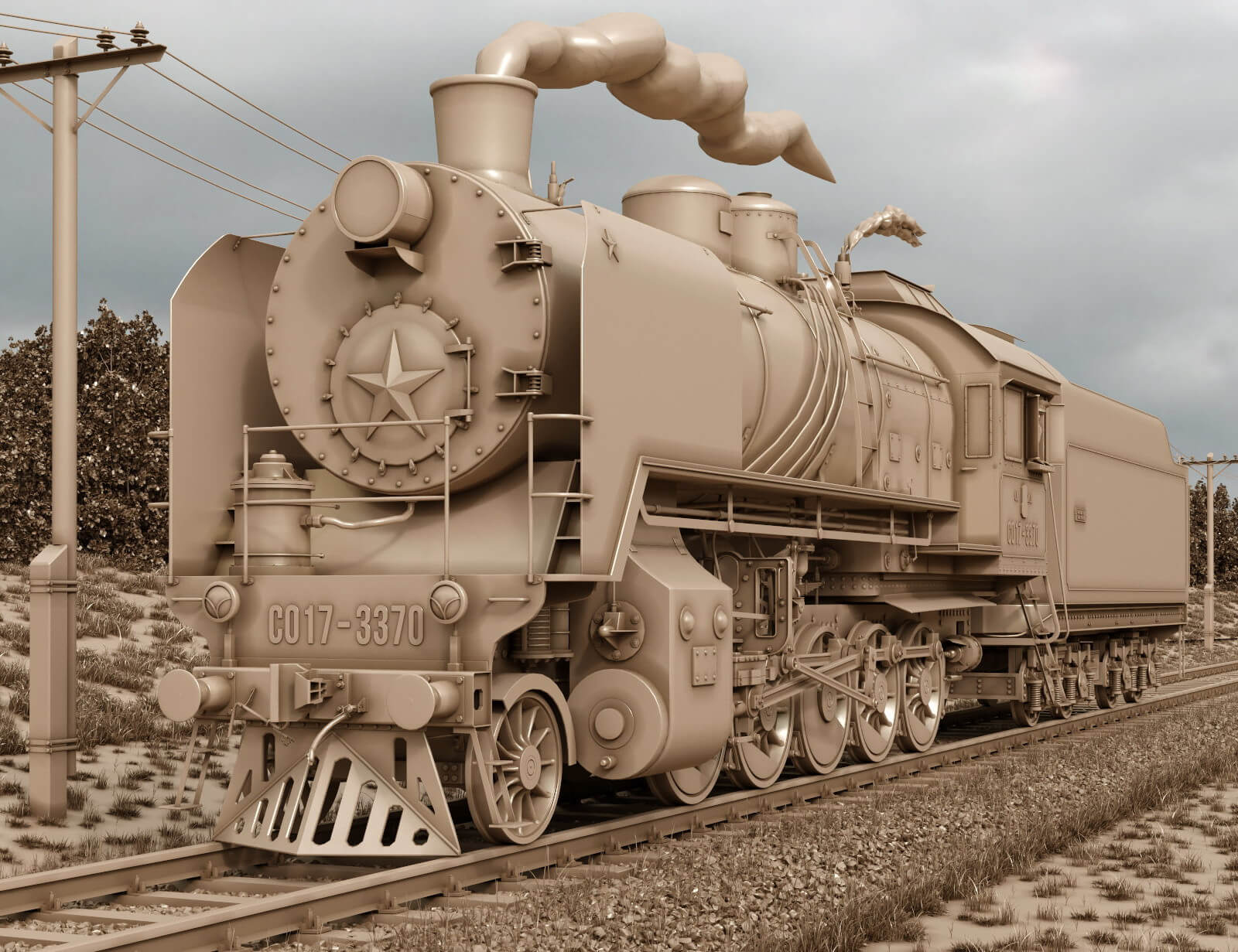 Soviet Steam Locomotive SO-17 3D Model by be-gemot