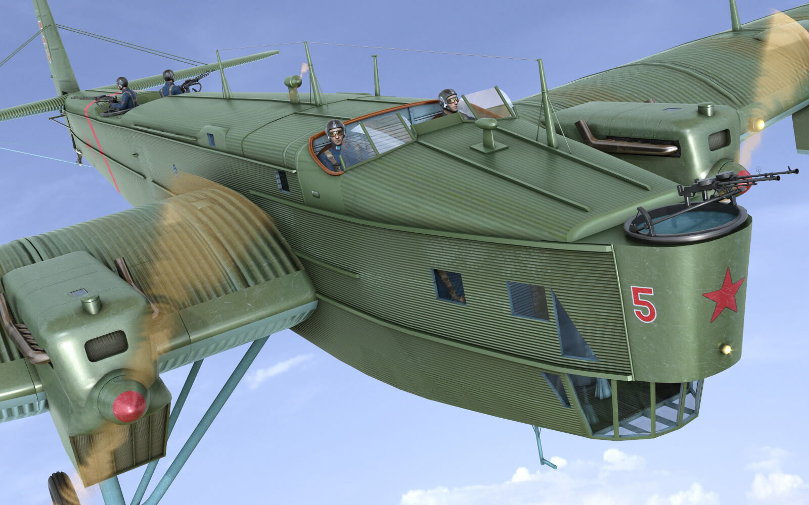 TB-3 (With 4 Engines M17) 3D Model by be-gemot