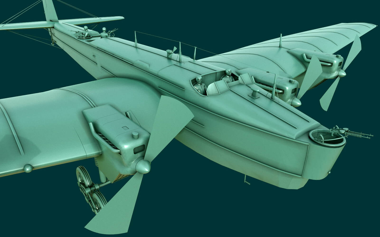 TB-3 (With 4 Engines M17) 3D Model by be-gemot