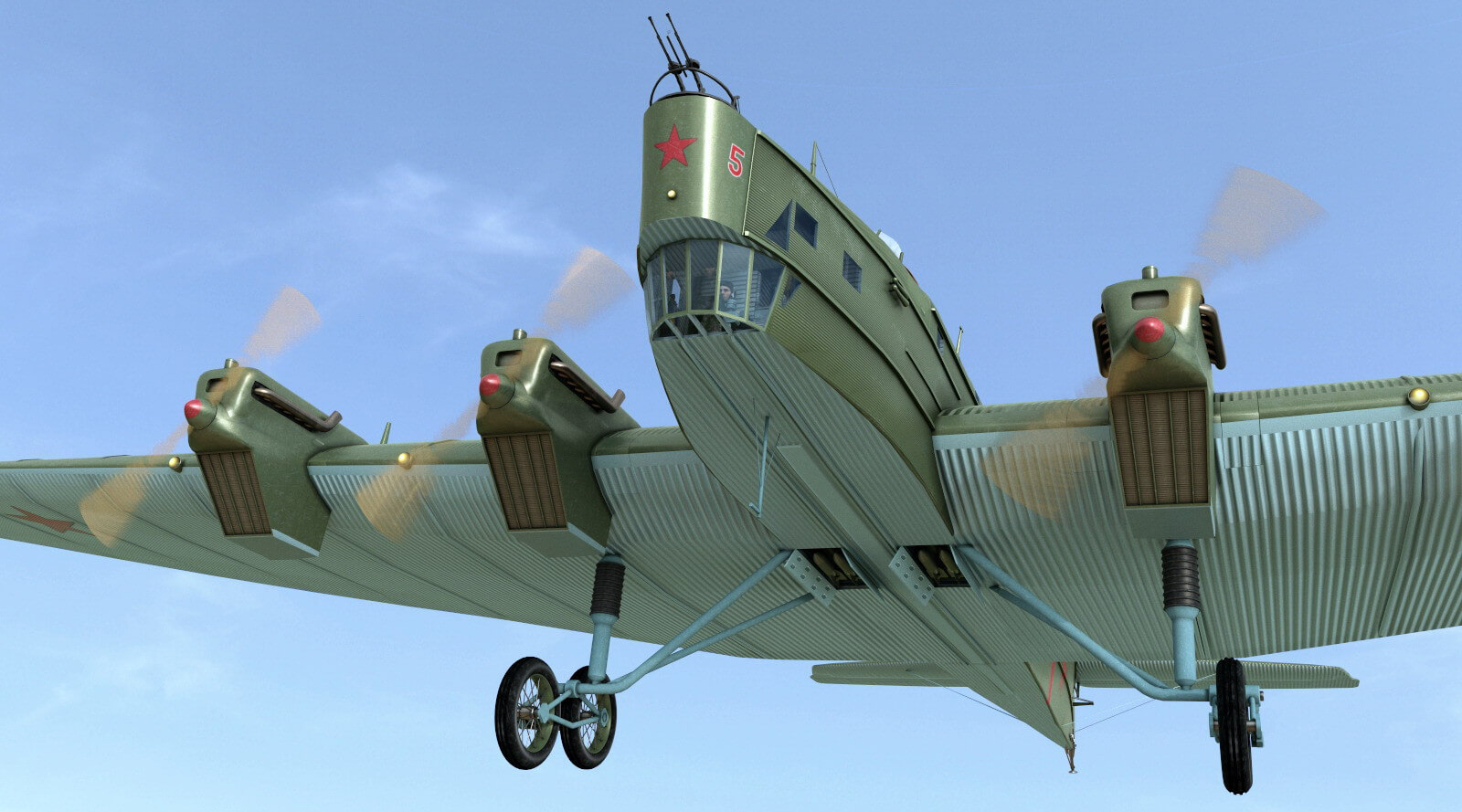 TB-3 (With 4 Engines M17) 3D Model by be-gemot