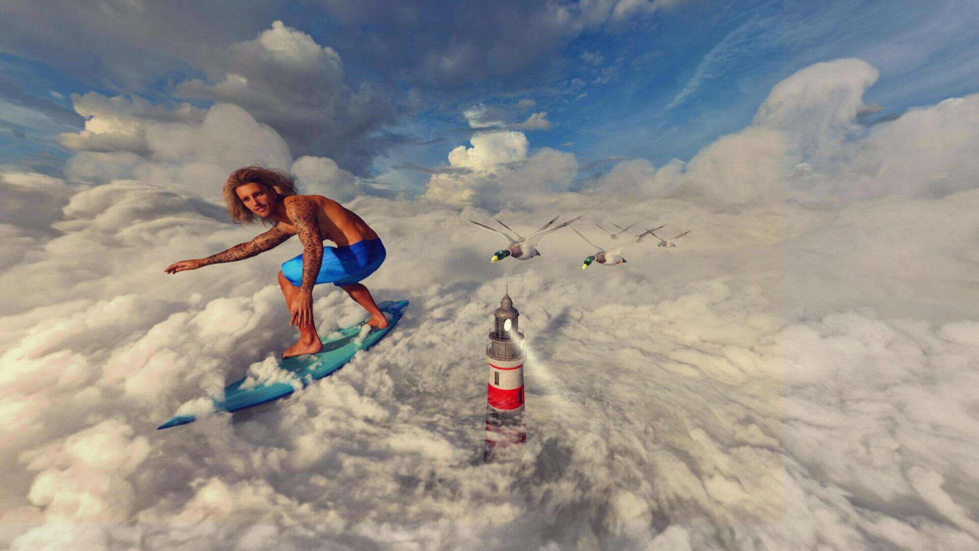 Surfing the Airwaves 3D Render, Digital Art by beachlegs