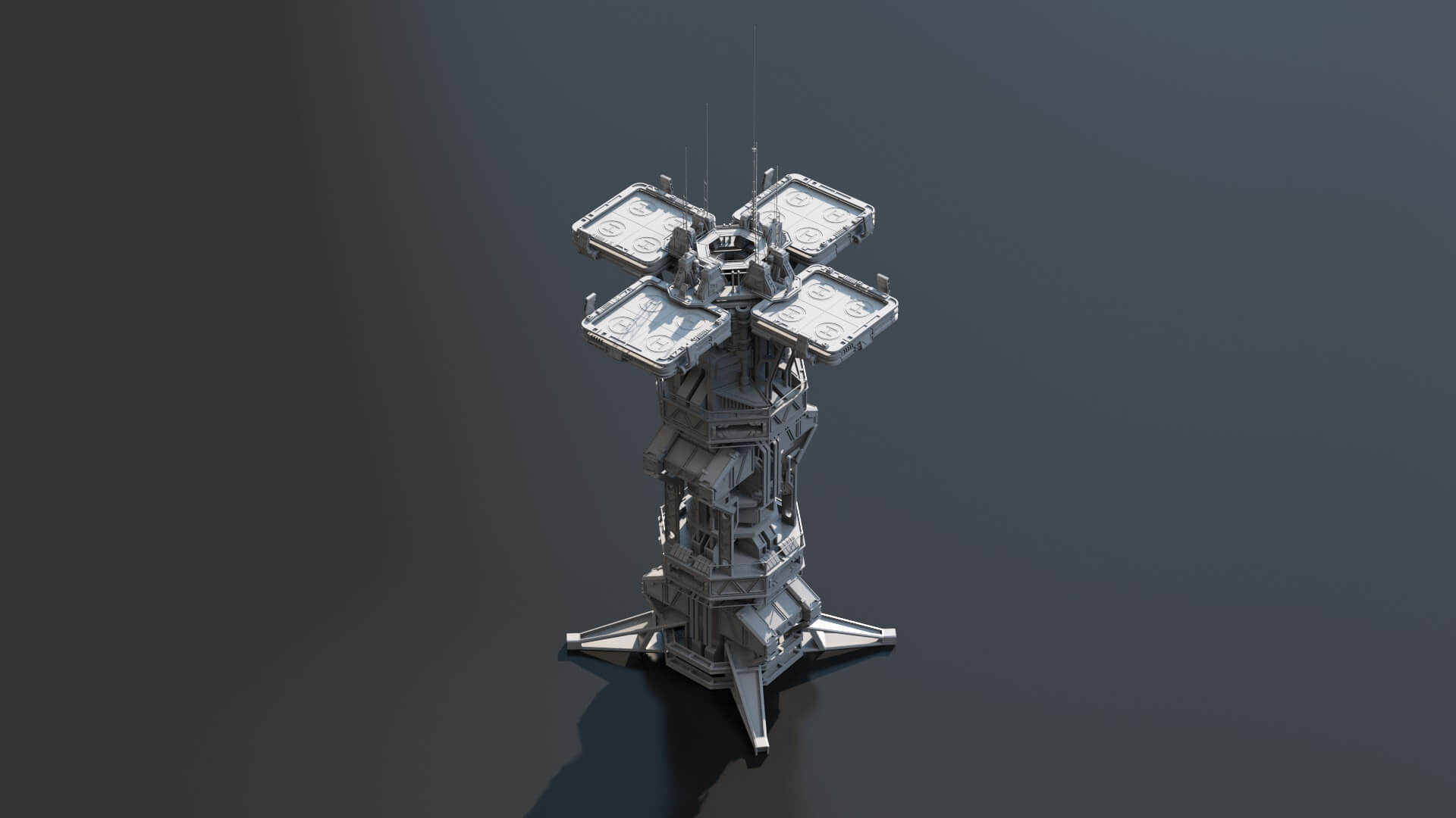 115 Sci-Fi Kitbash Parts and 7 Unique Sci-Fi Buildings 3D Model by Bearg