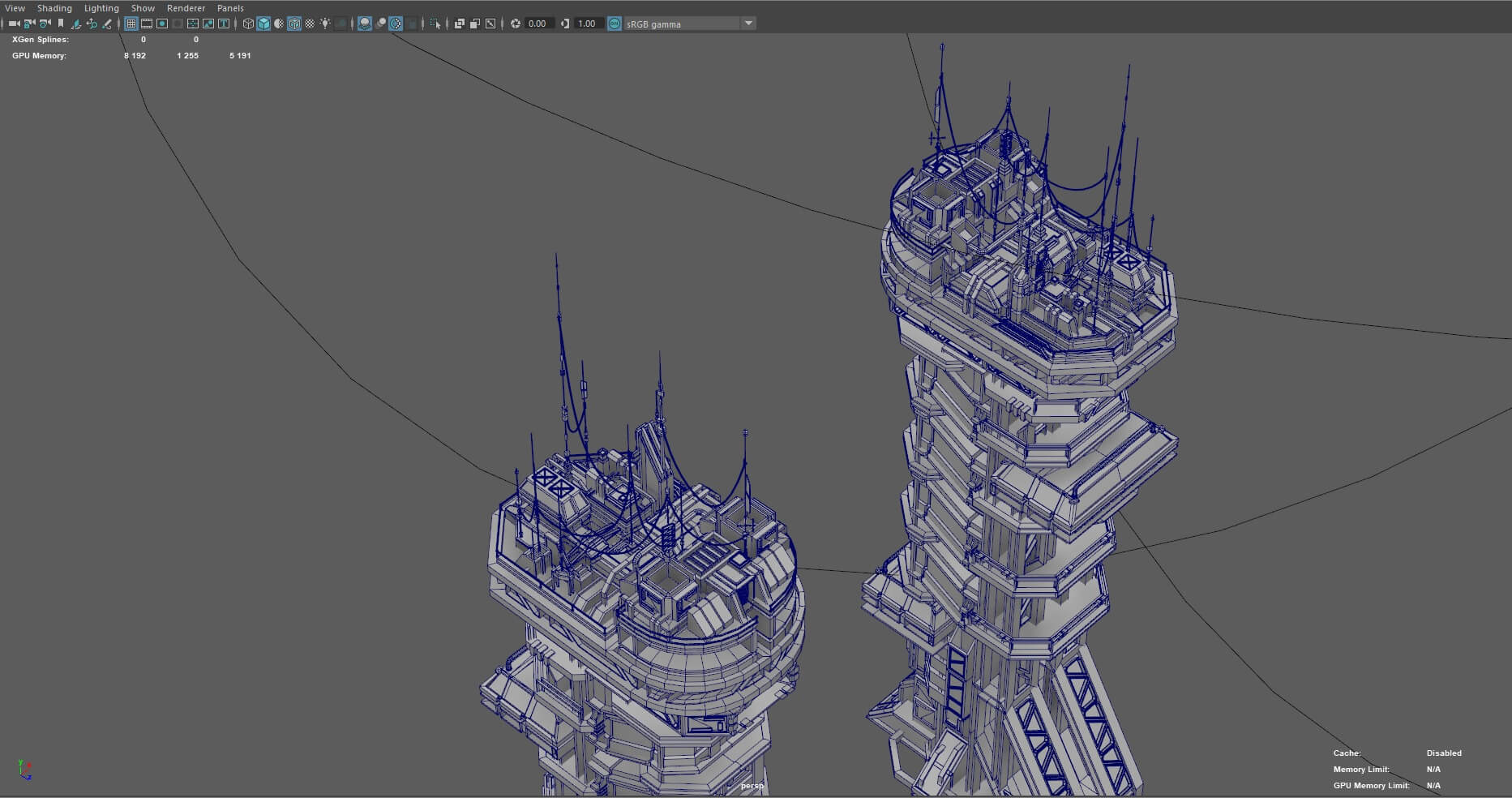 Sci-Fi Building Command Center Skyscraper 3D Model by Bearg