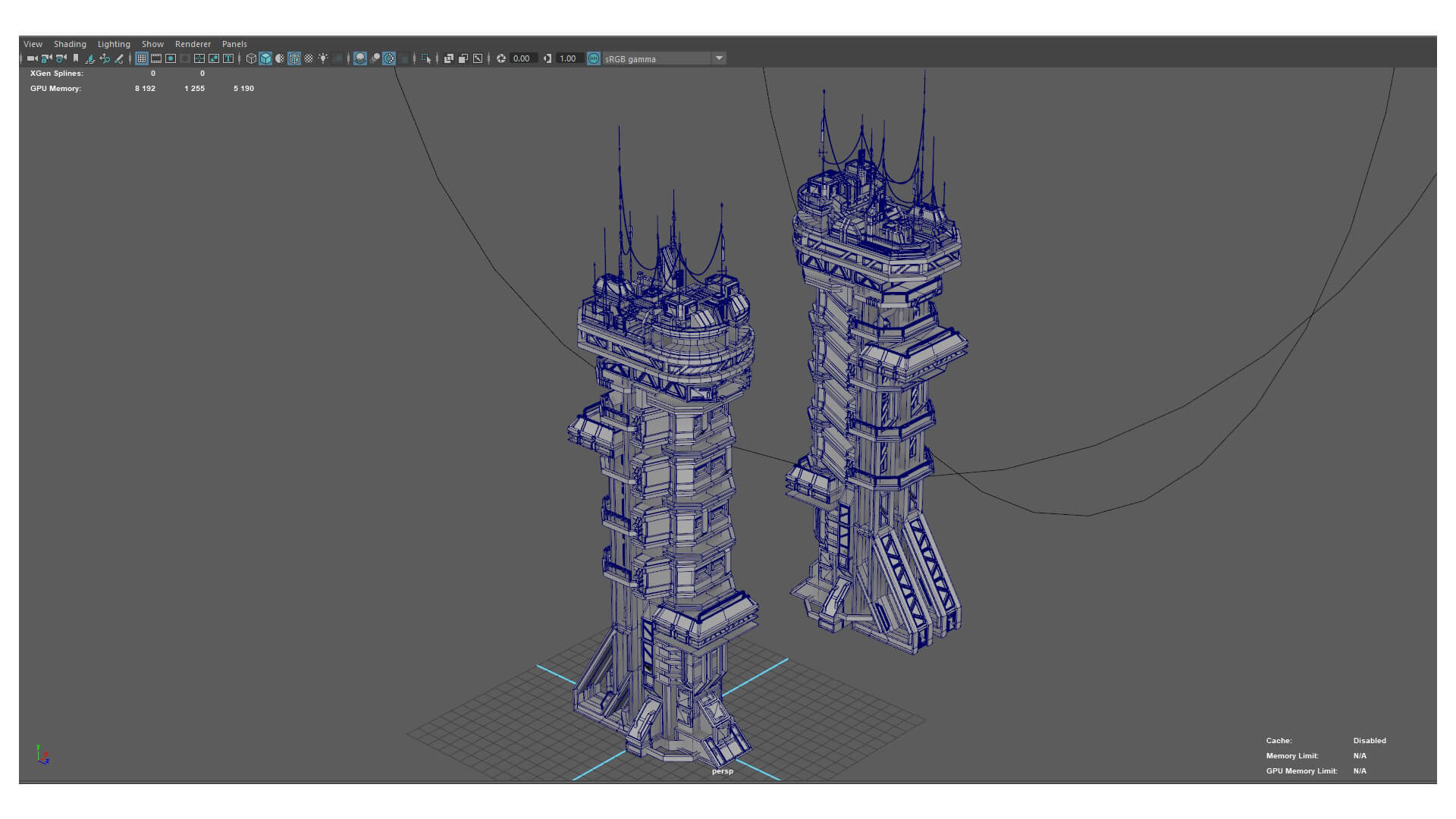 Sci-Fi Building Command Center Skyscraper 3D Model by Bearg