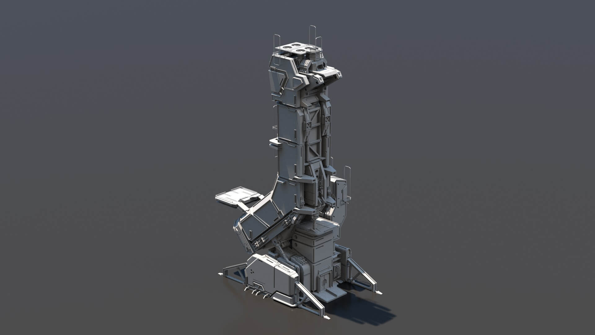 Sci-Fi Building Construction Module 3D Model by Bearg