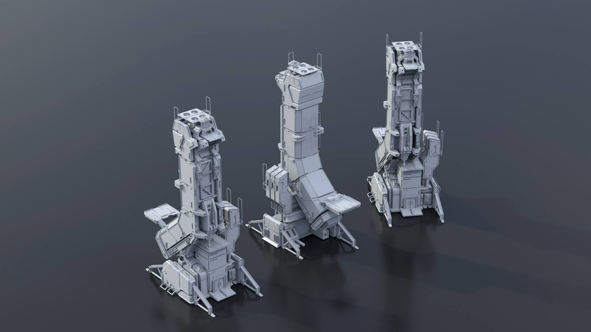 Sci-Fi Building Construction Module 3D Model by Bearg