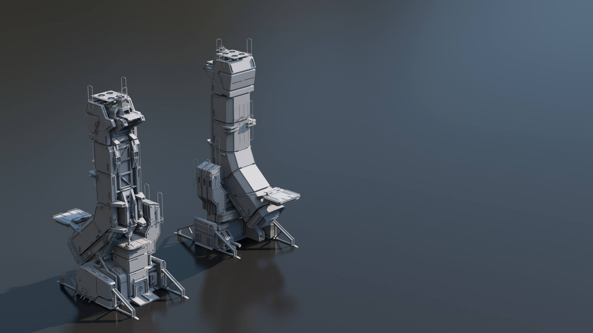Sci-Fi Building Construction Module 3D Model by Bearg