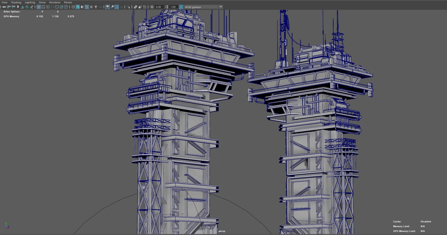 Sci-Fi Buildings Radiotower Skyscraper 3D Model by Bearg