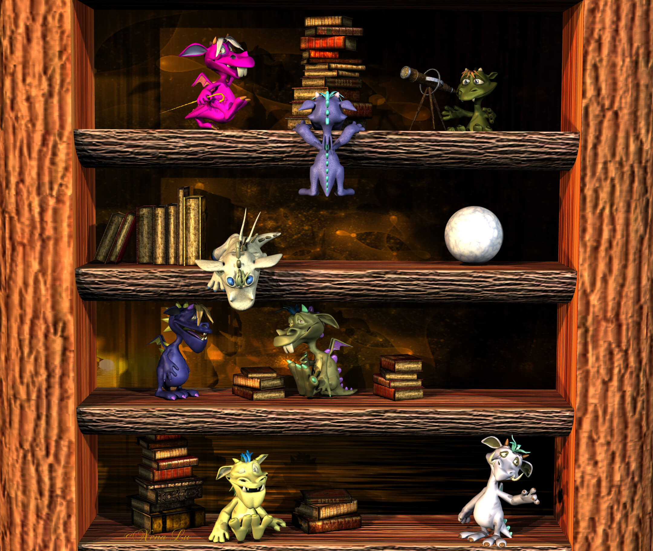 Book monsters 3D Render, Digital Art by Beautiful Misfits