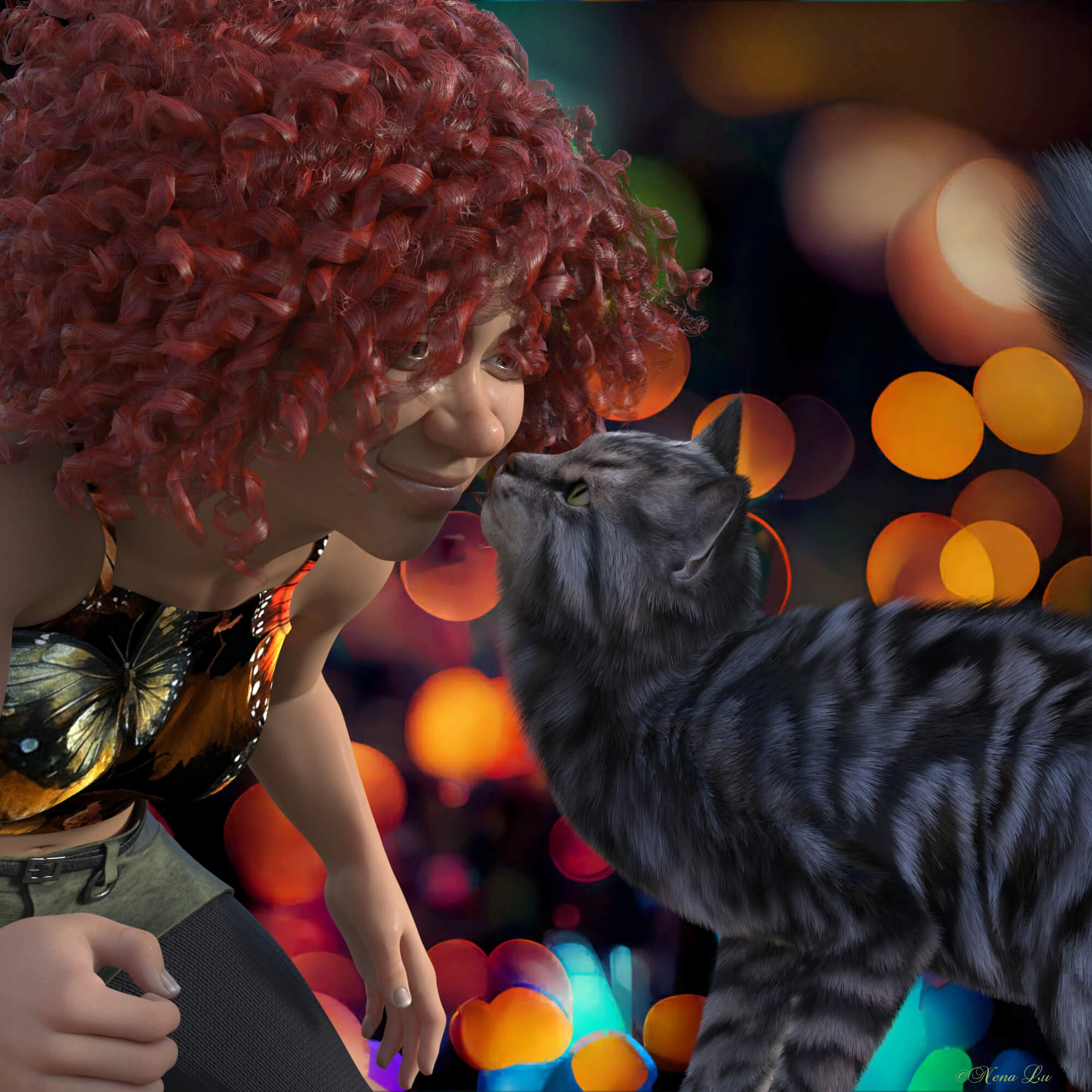 Nose to nose 3D Render, Digital Art by Beautiful Misfits