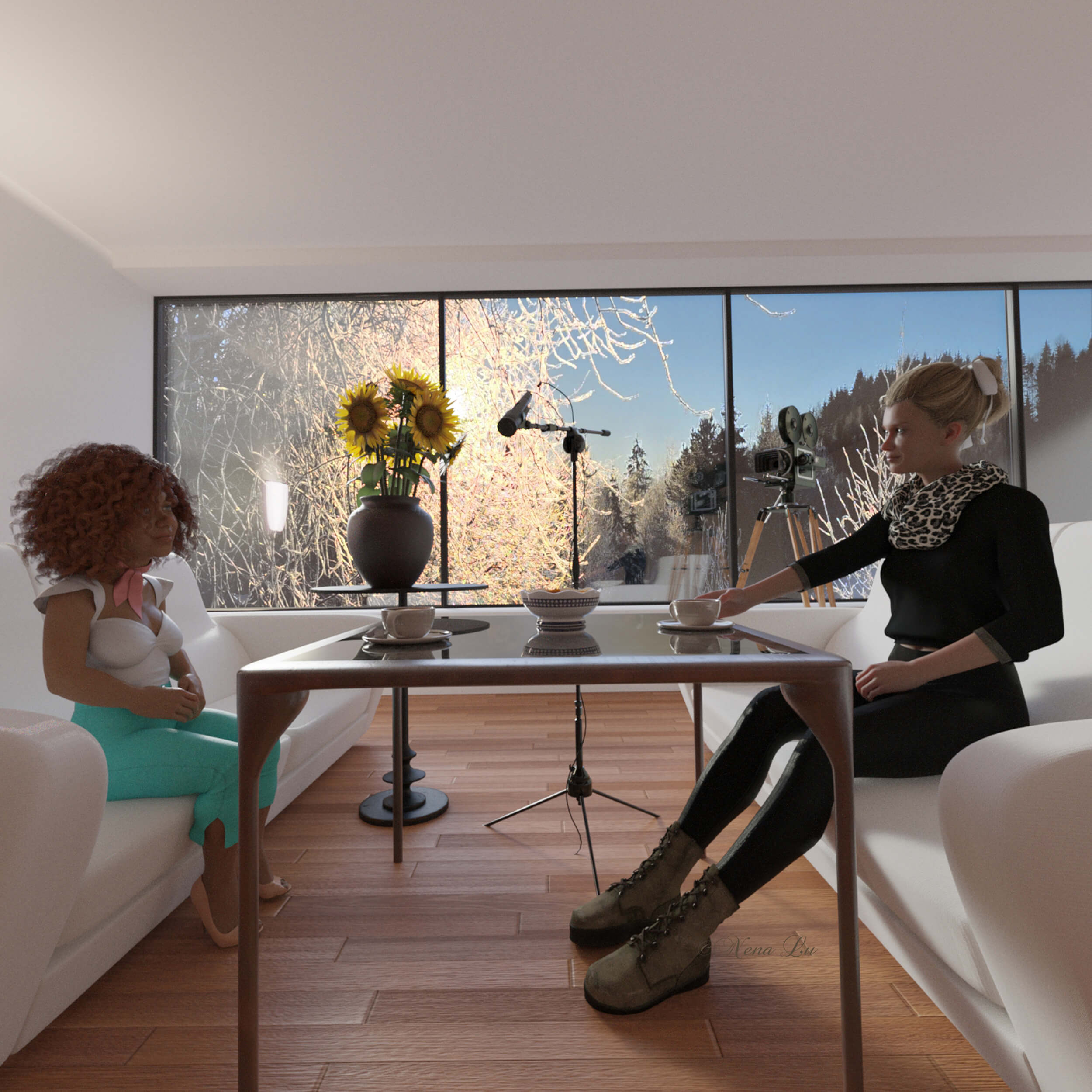 The interview 3D Render, Digital Art by Beautiful Misfits