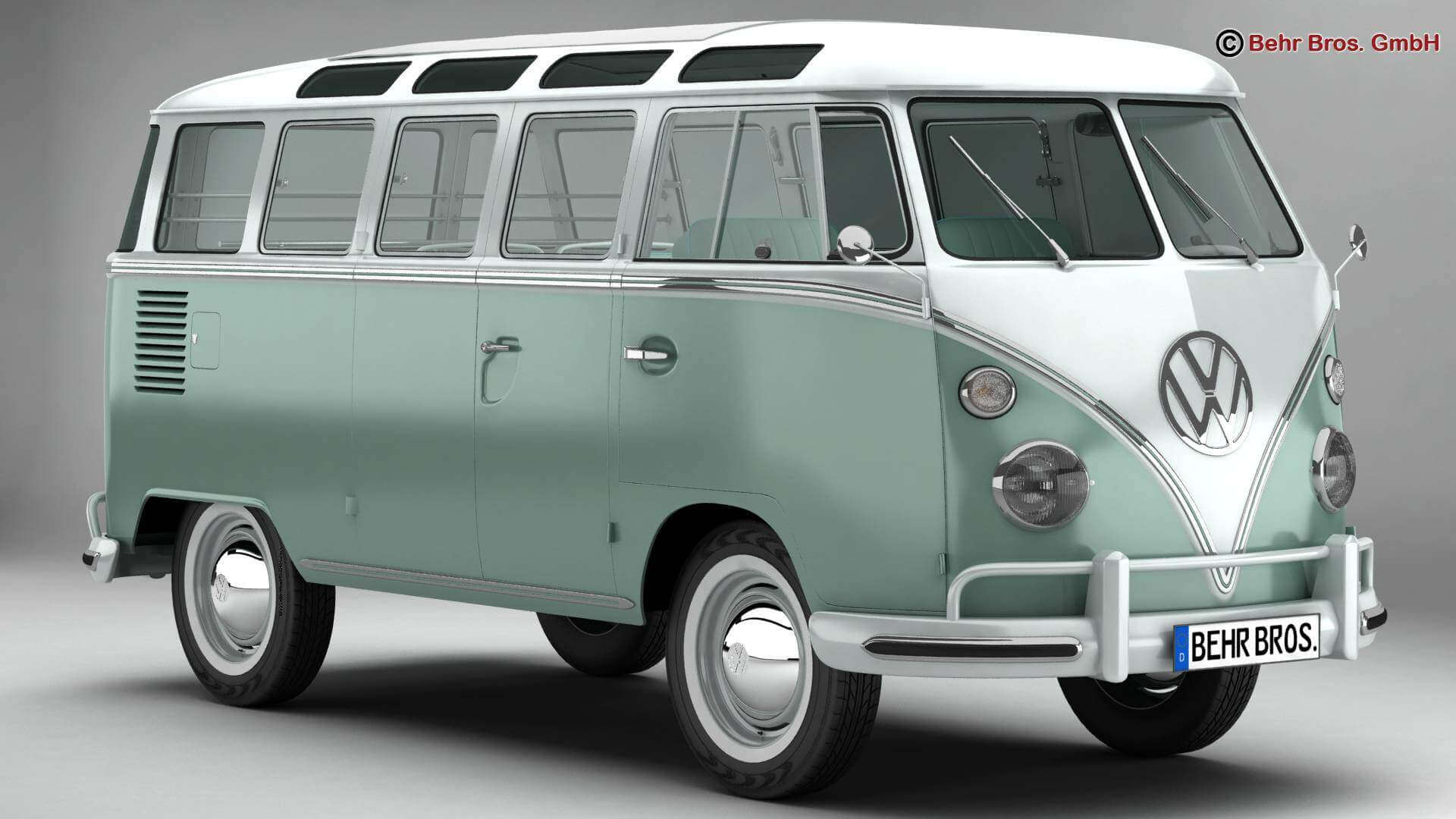 1963 Volkswagen Type 2 Samba - 3D Model by Behr Bros