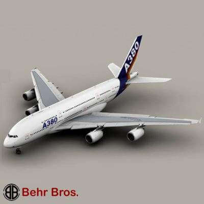 Airbus A380 Old House Colors - 3D Model by Behr Bros