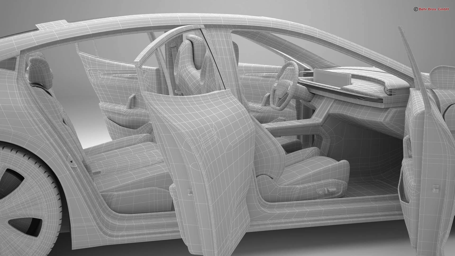 Generic Modern Sedan - 3D Model by Behr Bros