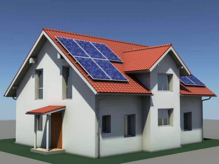 Residential Solar House - 3D Model by Behr Bros