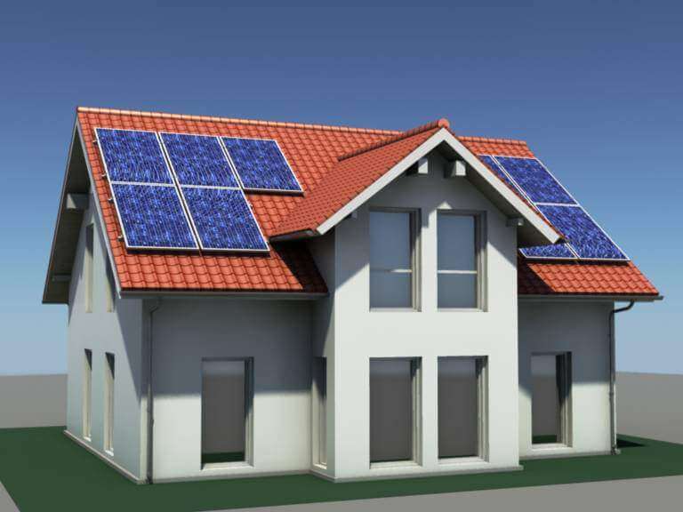 Residential Solar House - 3D Model by Behr Bros