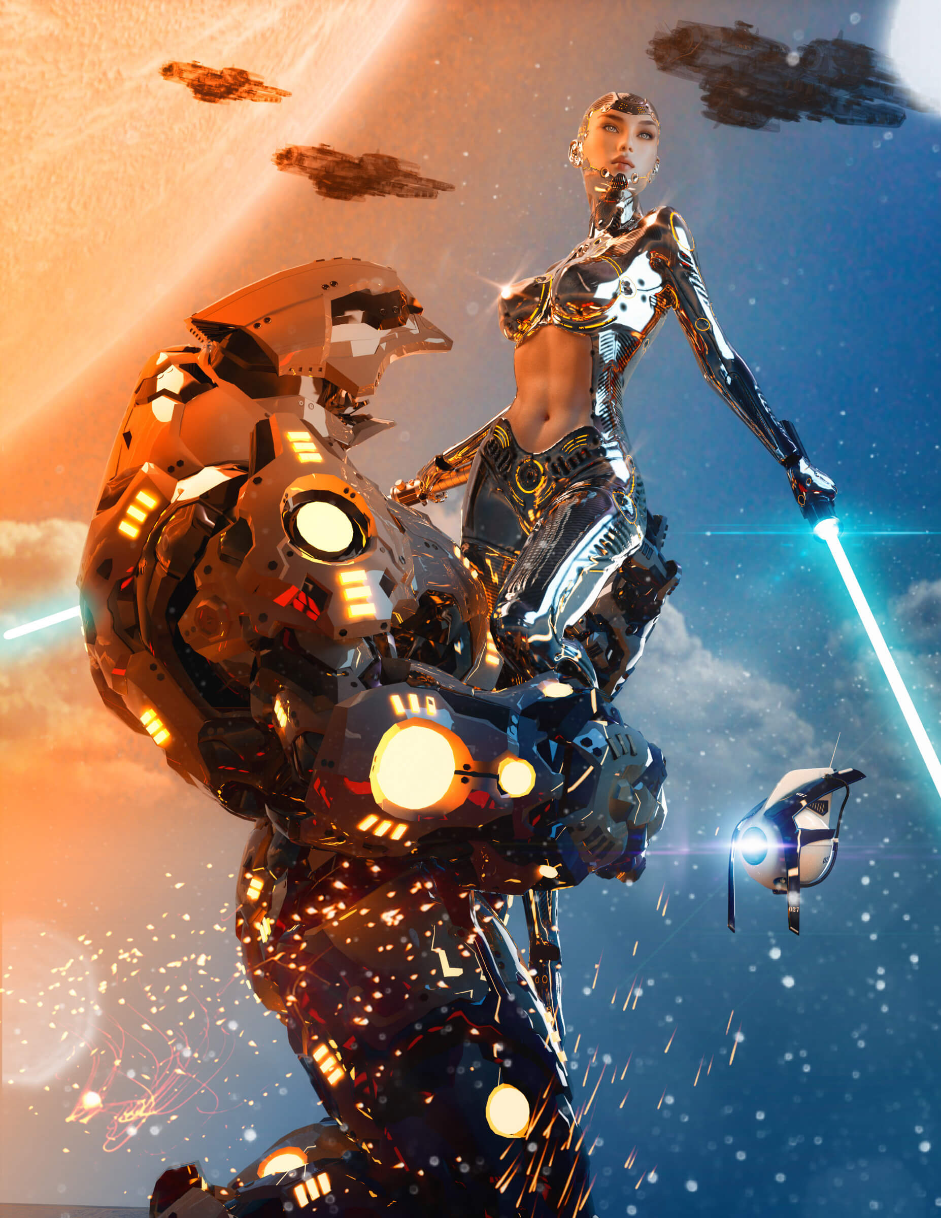 In a galaxy far, far away 3D Render, Digital Art by Belmontty