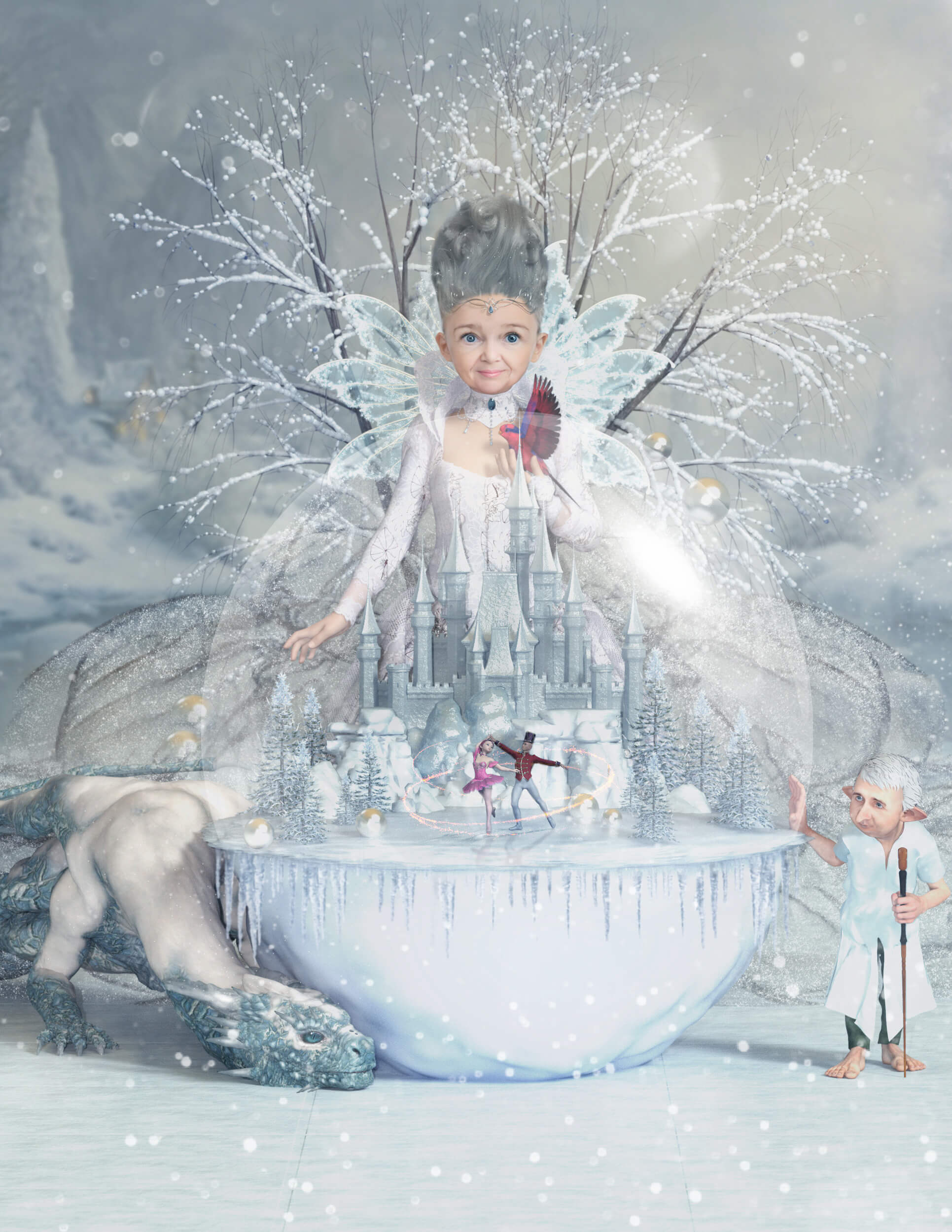 Lady Winter 3D Render, Digital Art by Belmontty