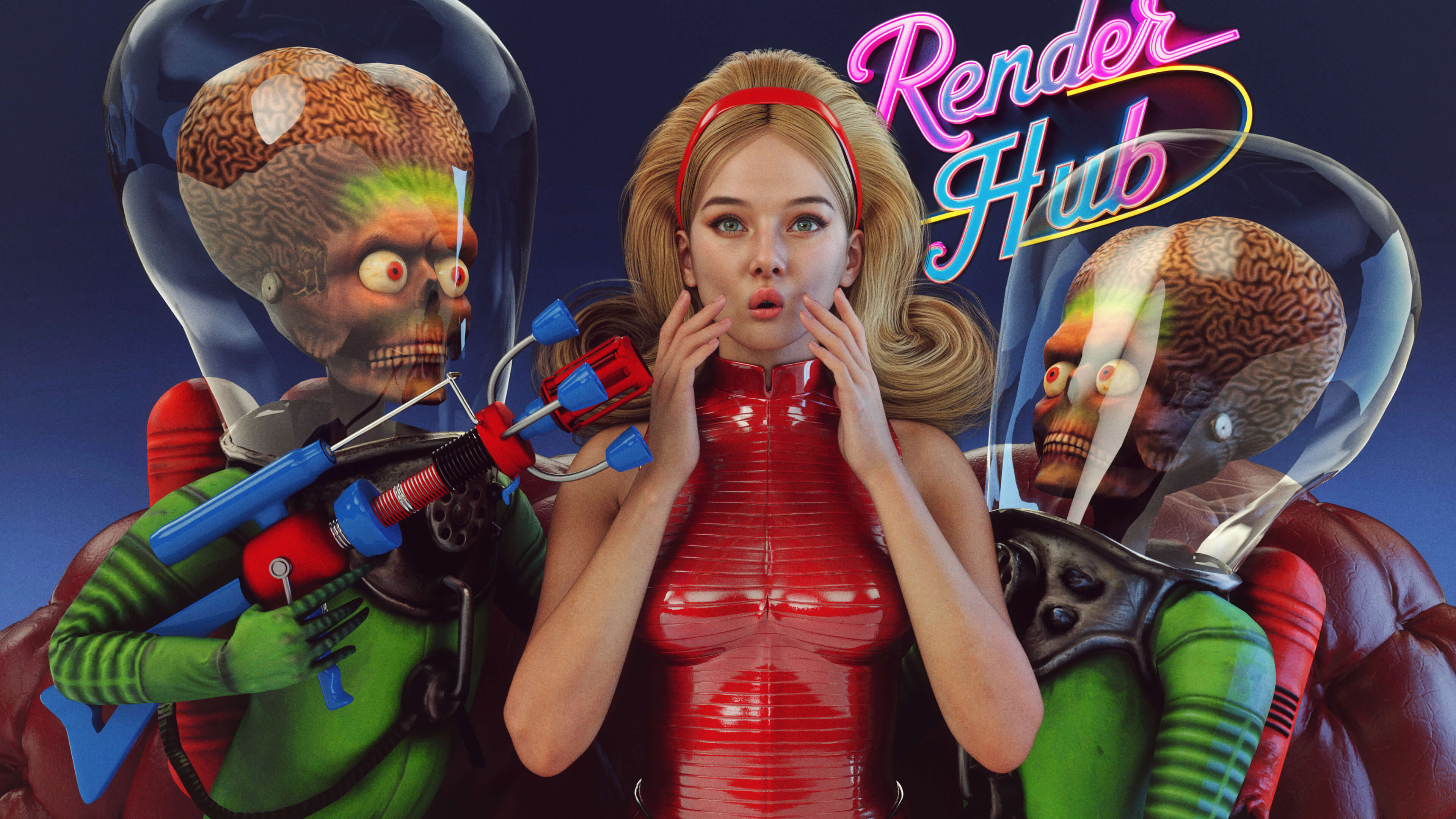 Mars Attacks RenderHub 3D Render, Digital Art by Belmontty