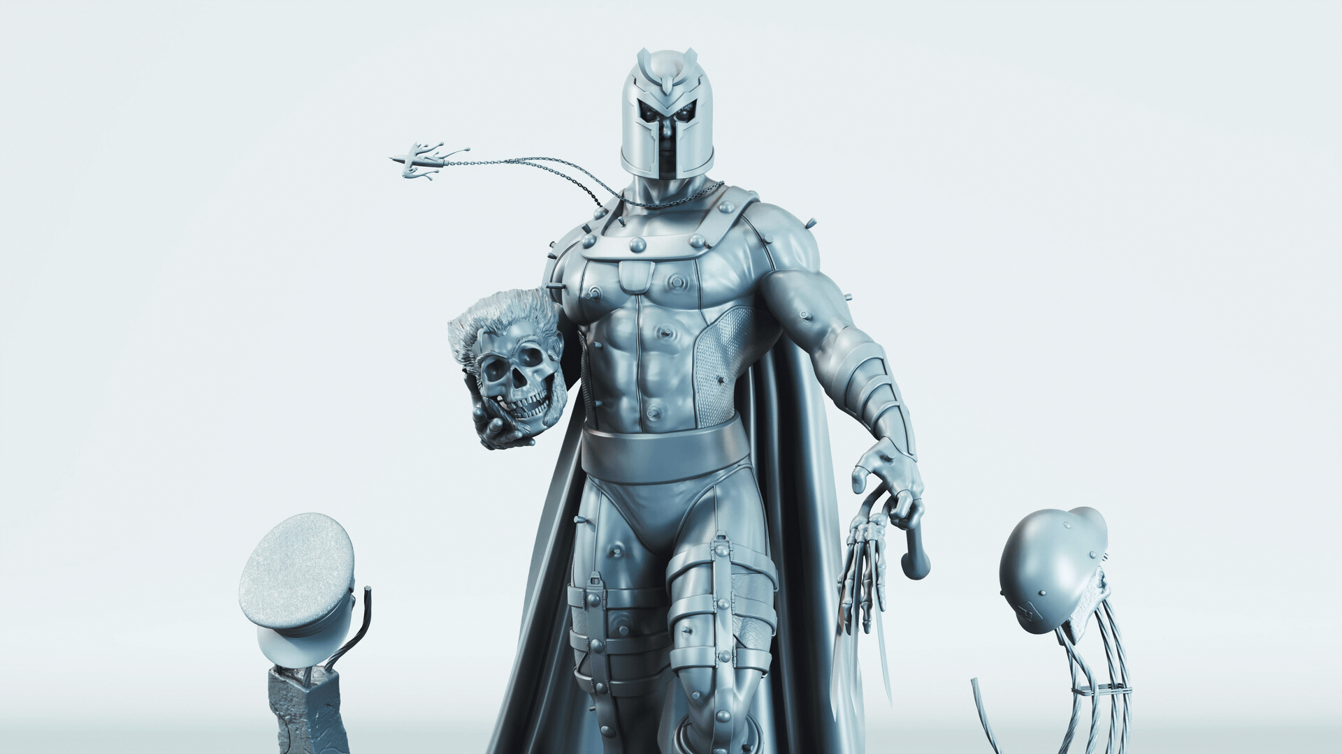 Magneto Sculpture for 3d Printing 3D Render by benavidmark