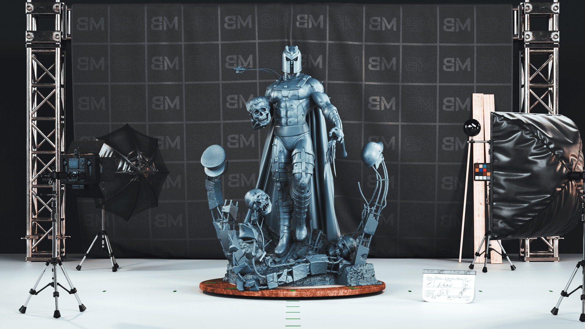 Magneto Sculpture for 3d Printing 3D Render by benavidmark