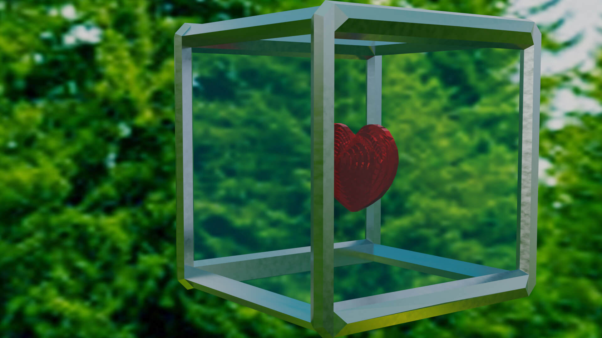 Cube With a Glass Heart - 3D Model by Benedit