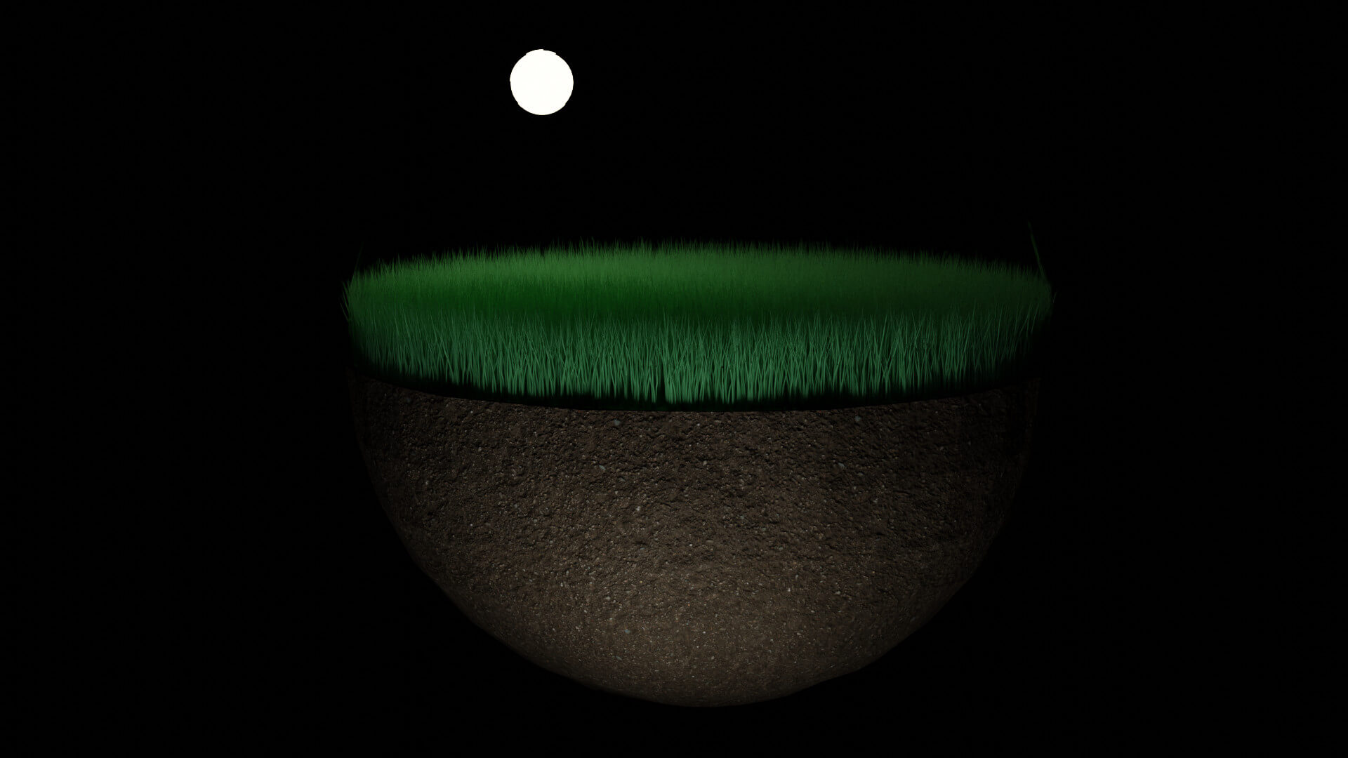 Glass ball with night moon - 3D Model by Benedit