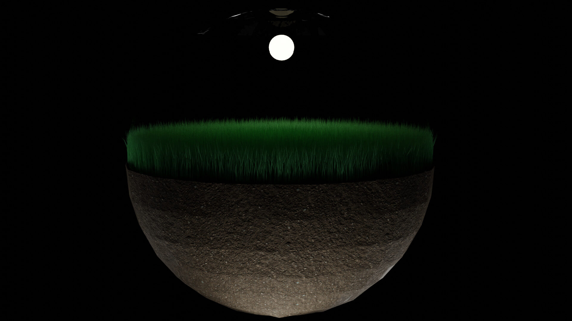 Glass ball with night moon - 3D Model by Benedit