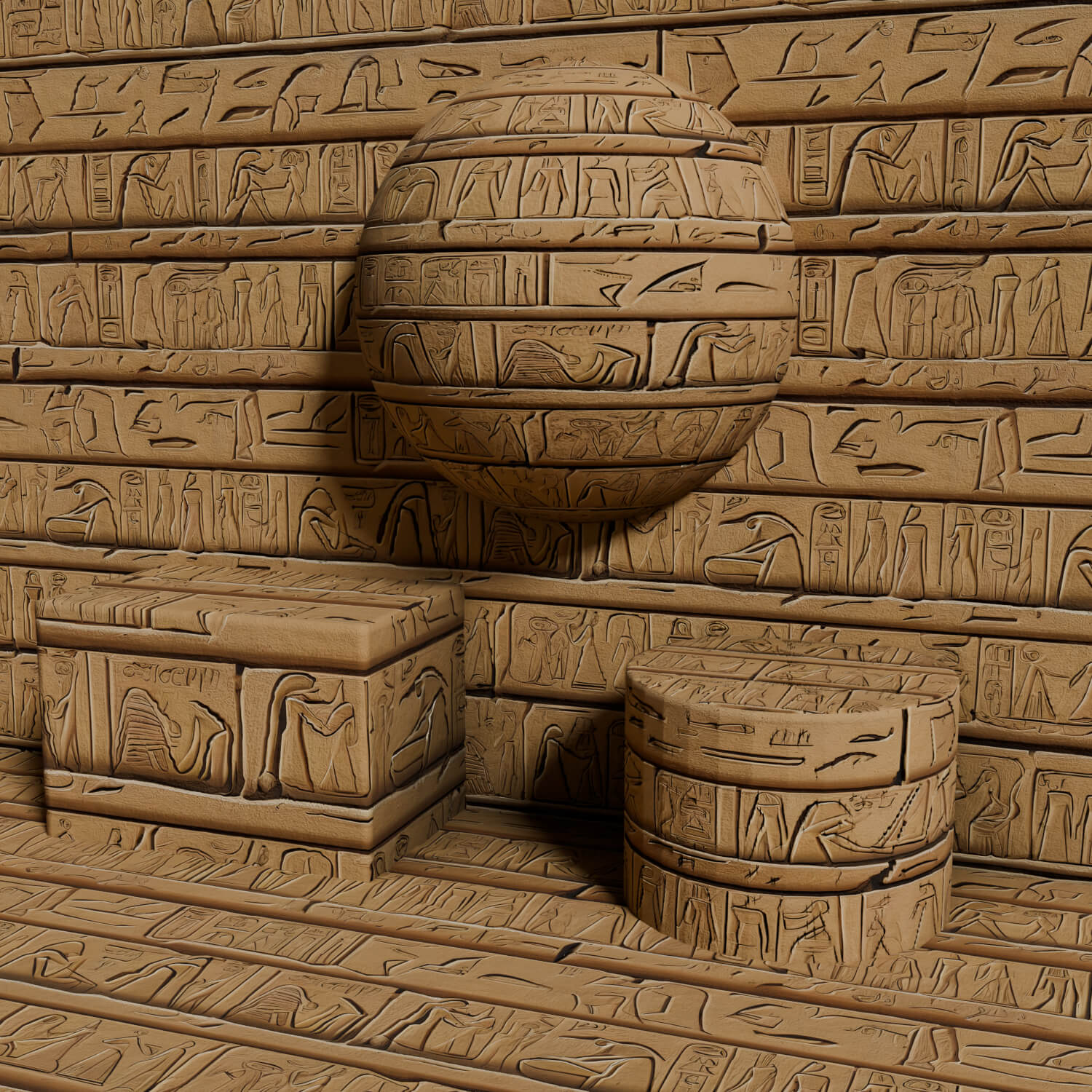 Ancient Egyptian Hieroglyphs Seamless PBR Texture by BenevArts